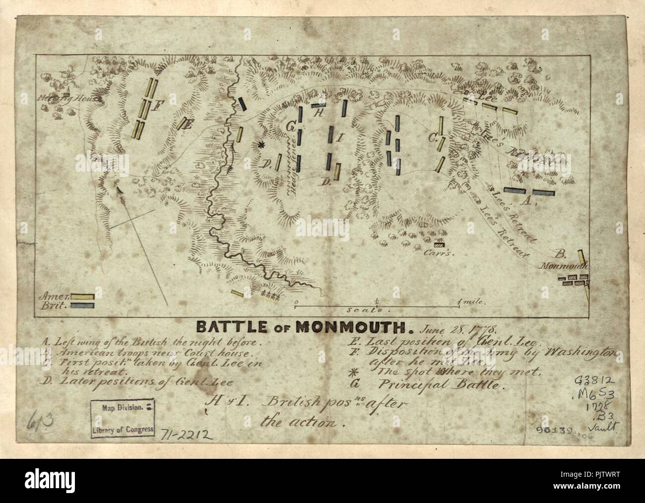 Battle of Monmouth, June 28, 1778 Stock Photo - Alamy