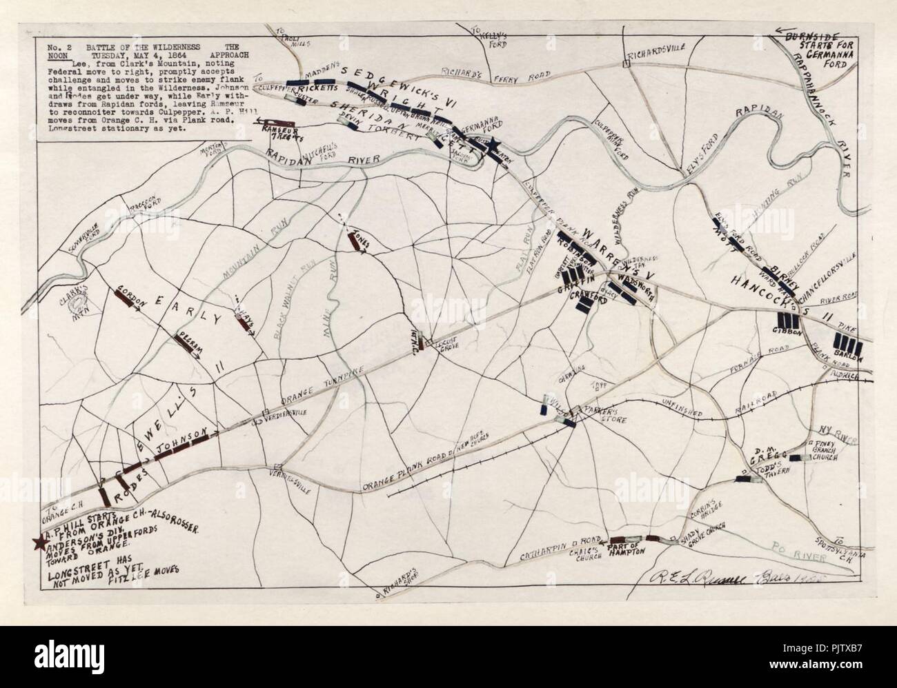 Battle of the Wilderness, May 5 - 6 and 7, 1864, between Lee Stock ...
