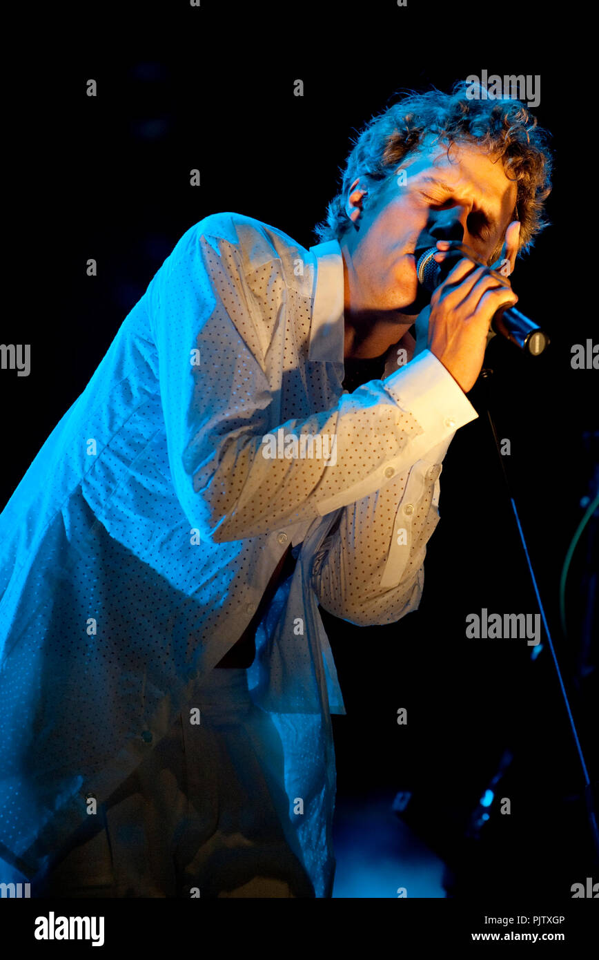 Belgian electro musician Stijn performing at the Strandfuif festival in ...