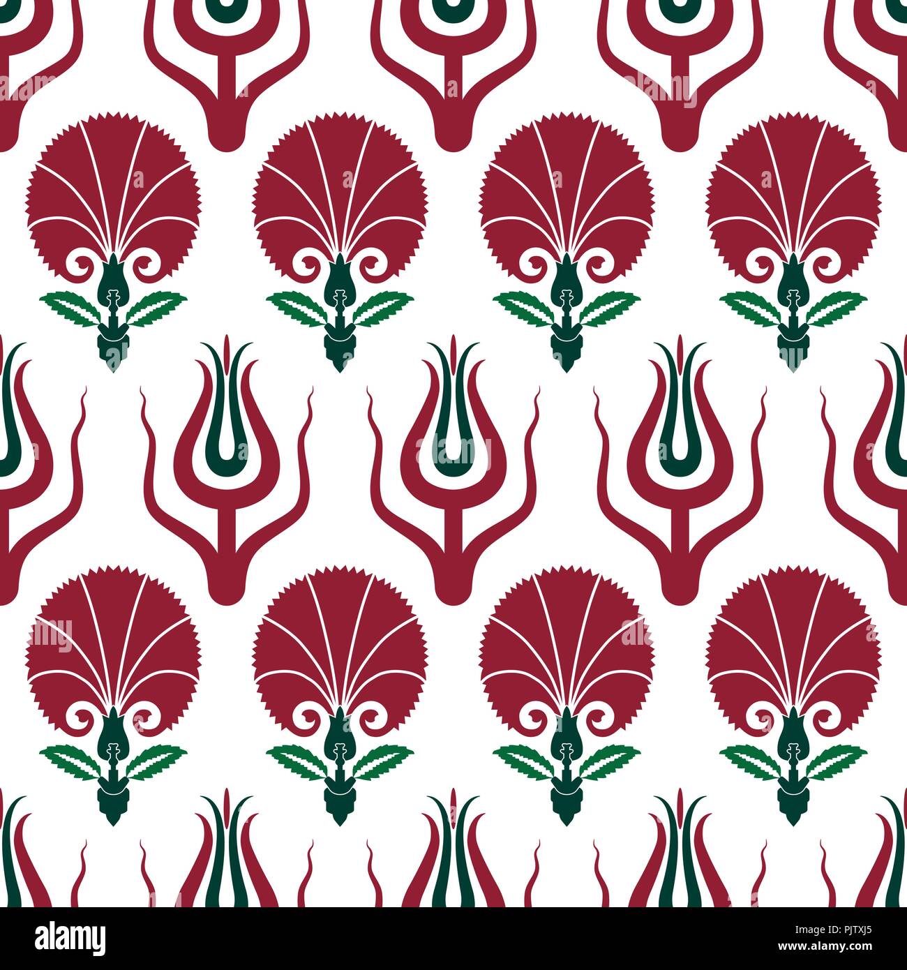 Ottoman carnation and tulip textile design Stock Vector Image & Art - Alamy