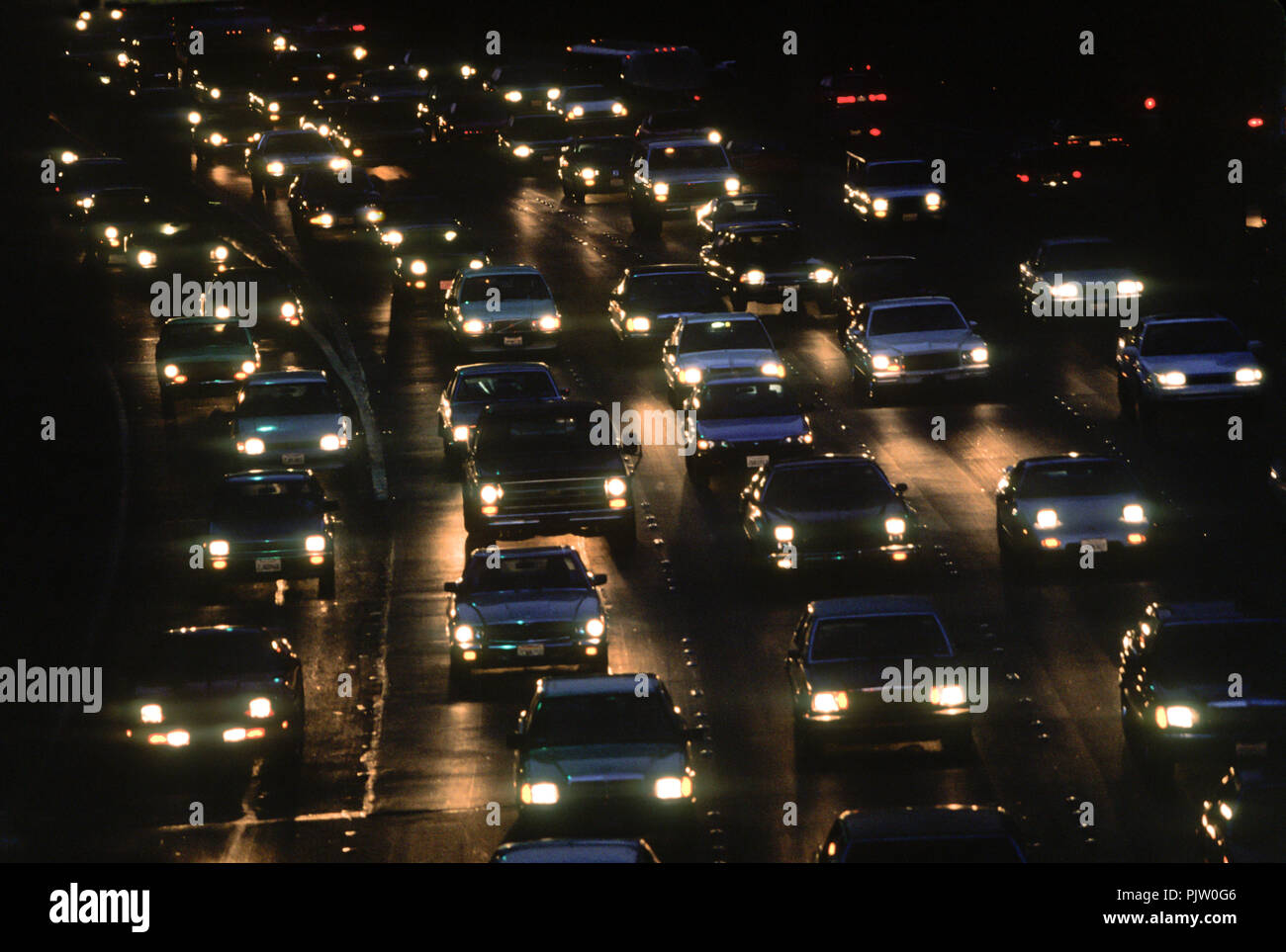 1990 HISTORICAL RUSH HOUR TRAFFIC DOWNTOWN INTERSTATE 110 HARBOR ...