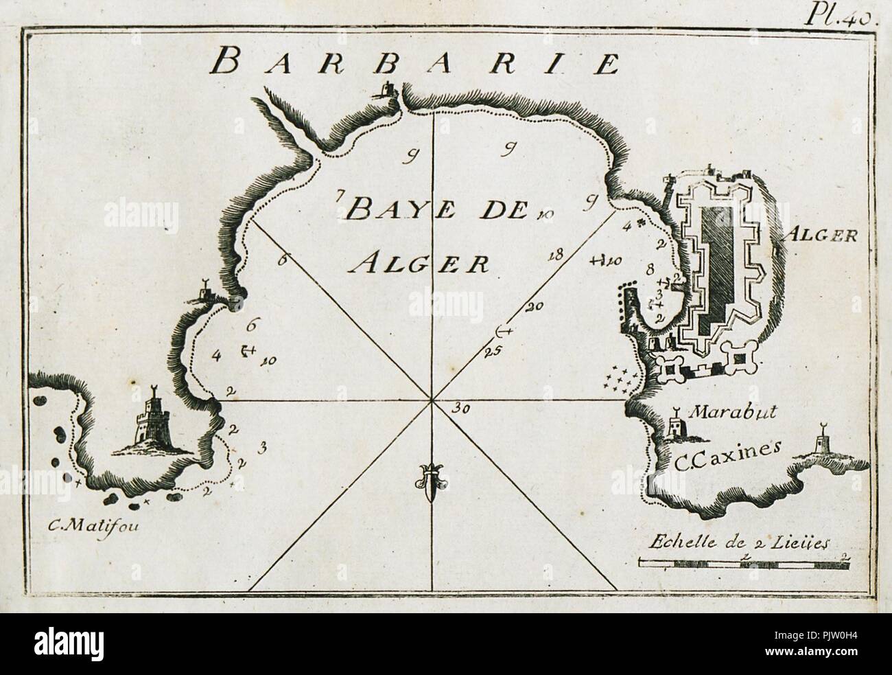 Baye de Alger - Roux Joseph - 1804 Stock Photo - Alamy