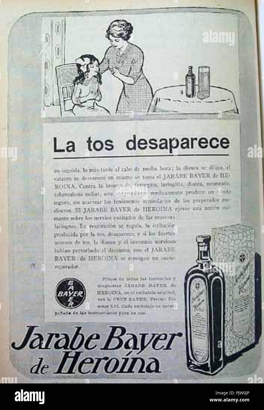 Bayer spanish heroin advertisement 1912b Stock Photo - Alamy