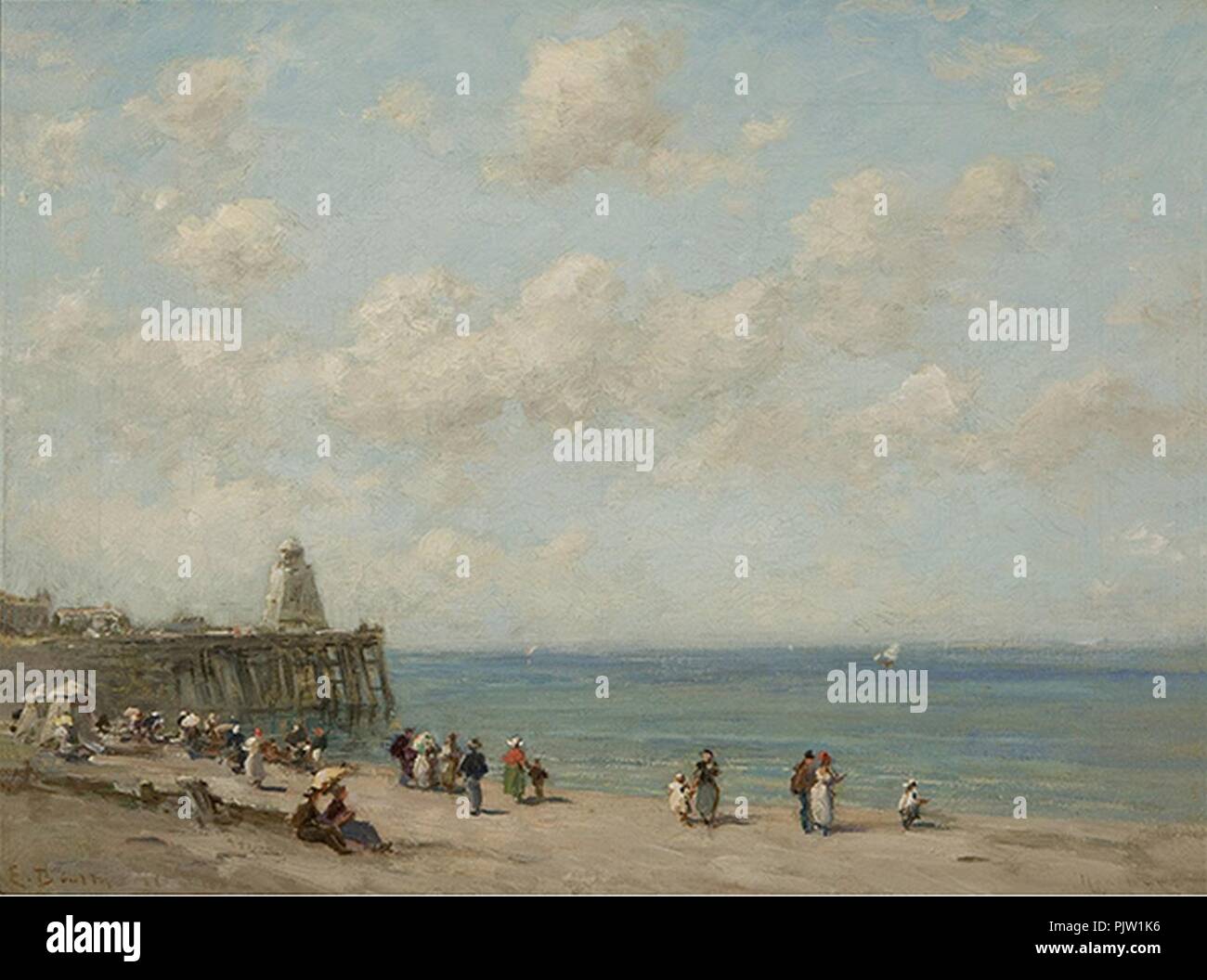 Beach at Honfleur by Eugène Boudin Stock Photo - Alamy