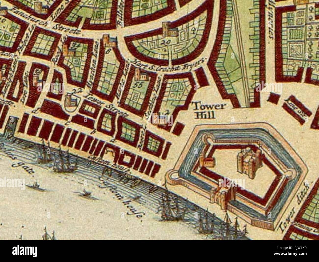 Beare Lane, London from Hollar's map Stock Photo - Alamy