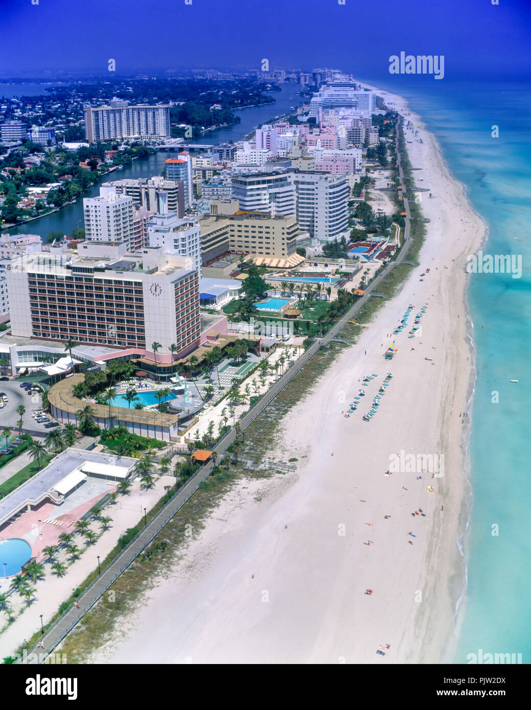 1992 HISTORICAL AERIAL MIAMI BEACH MIAMI FLORIDA USA Stock Photo - Alamy