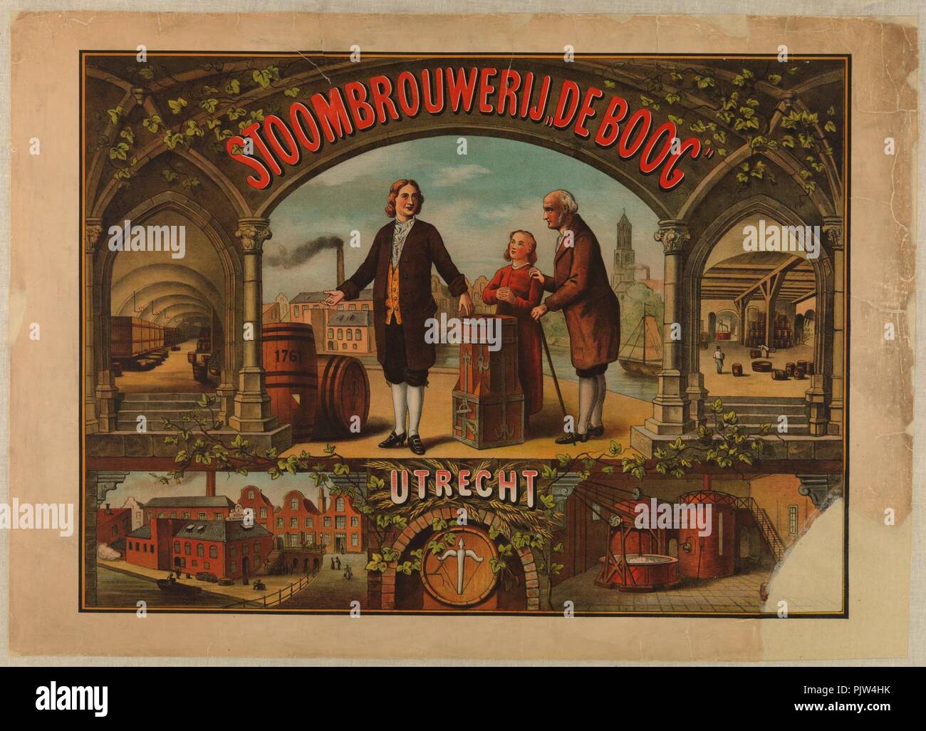 Beeldaffiche met brouwerij De Boog te Utrecht Stock Photo - Alamy