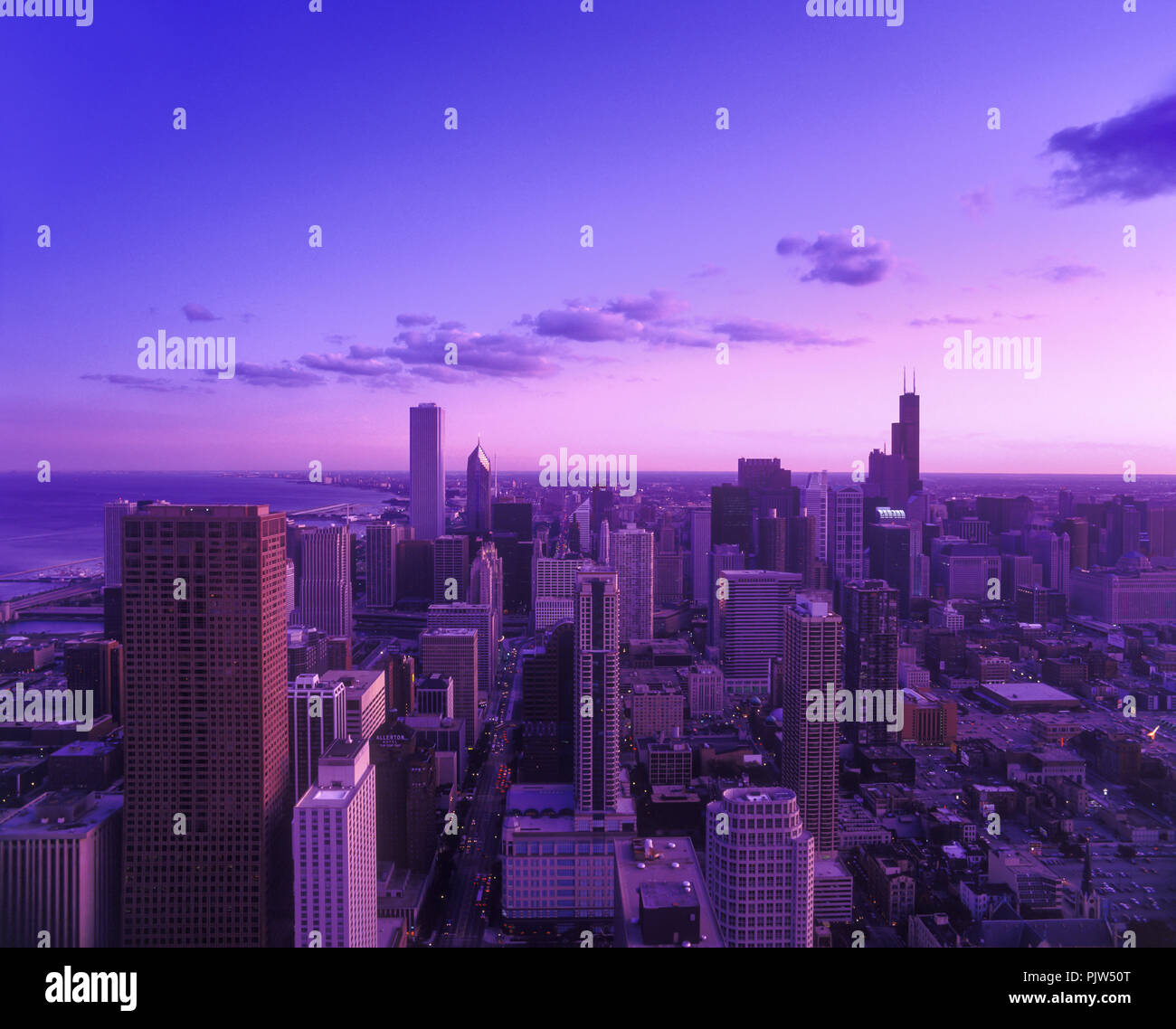1992 HISTORICAL THE LOOP DOWNTOWN SKYLINE CHICAGO ILLINOIS USA Stock ...