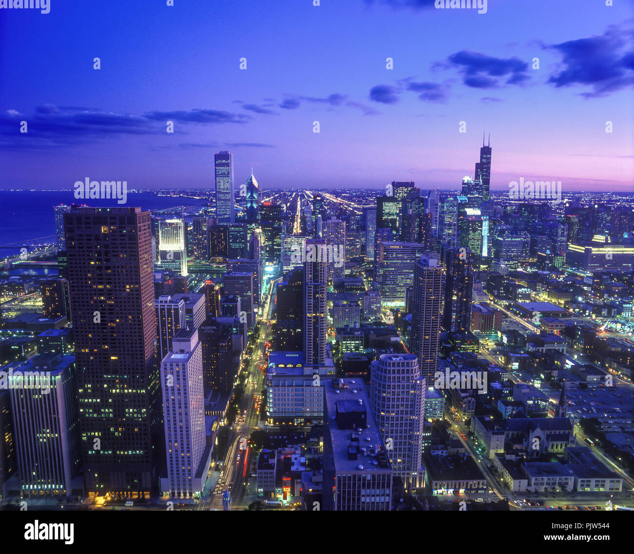 1992 HISTORICAL THE LOOP DOWNTOWN SKYLINE CHICAGO ILLINOIS USA Stock ...