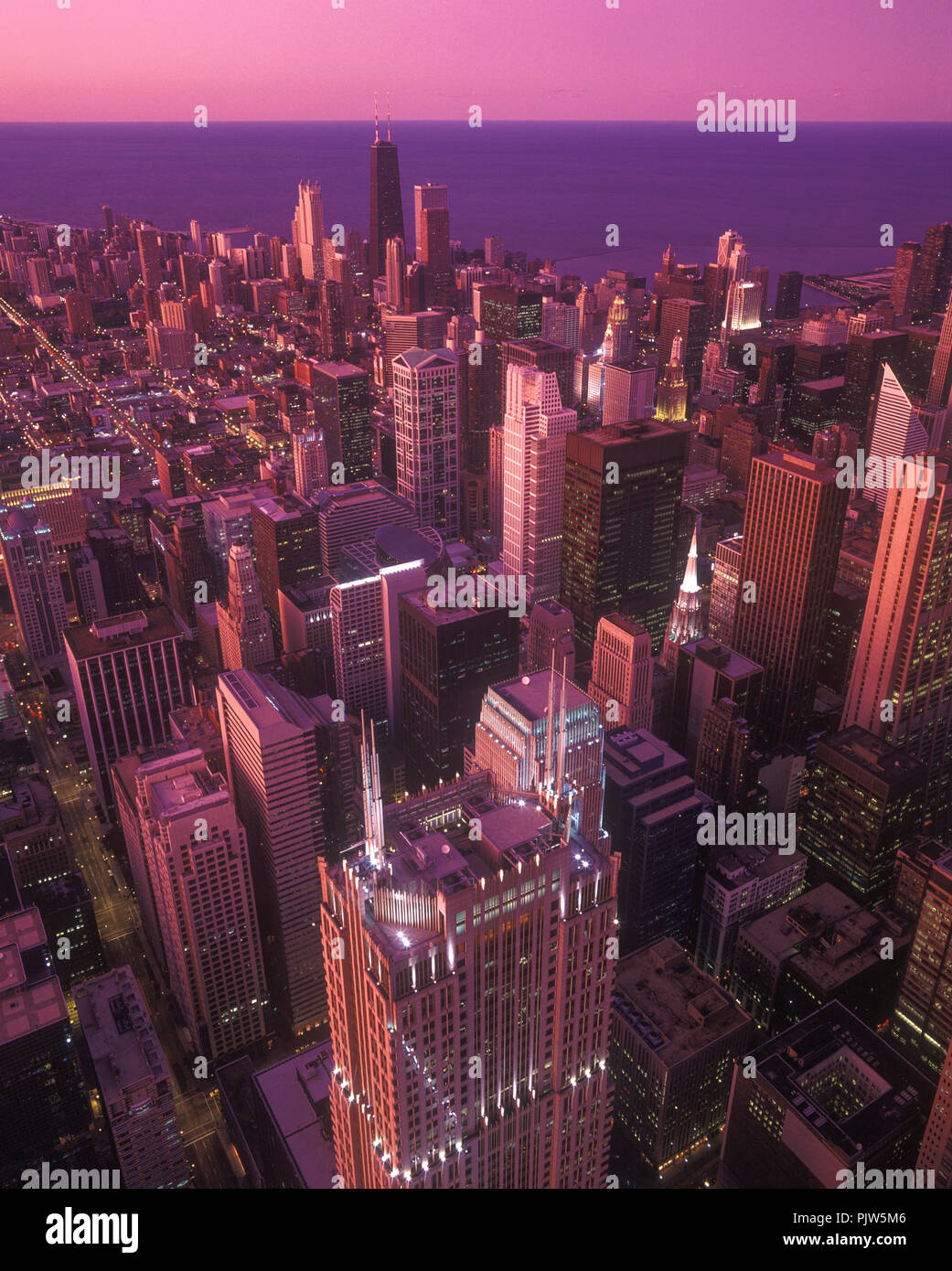 1992 HISTORICAL THE LOOP DOWNTOWN SKYLINE CHICAGO ILLINOIS USA Stock ...