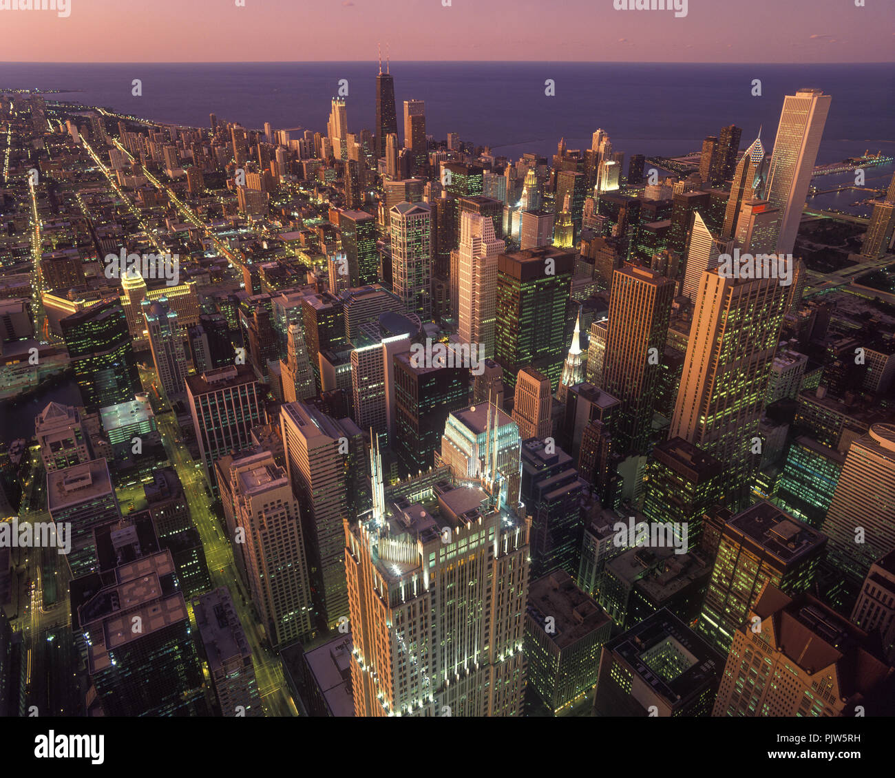 1992 HISTORICAL THE LOOP DOWNTOWN SKYLINE CHICAGO ILLINOIS USA Stock ...