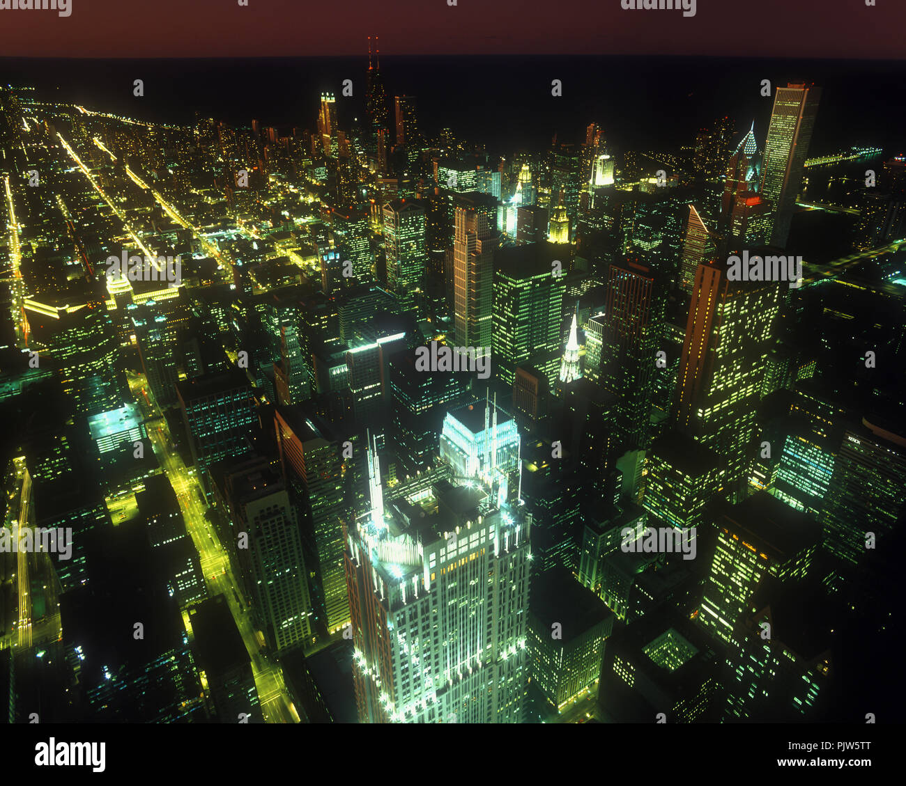 1992 HISTORICAL THE LOOP DOWNTOWN SKYLINE CHICAGO ILLINOIS USA Stock ...