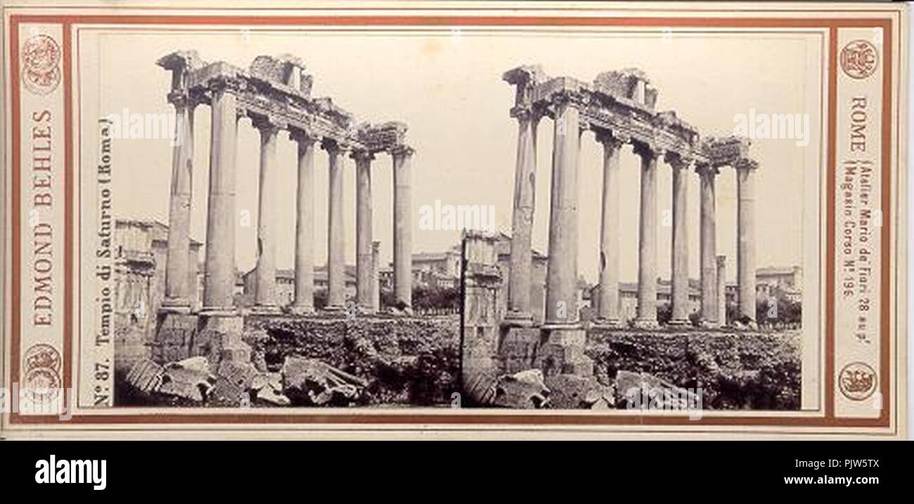 Behles Edmund (1841-1924) - n. 87 - Tempio di Saturno (Roma Stock Photo ...