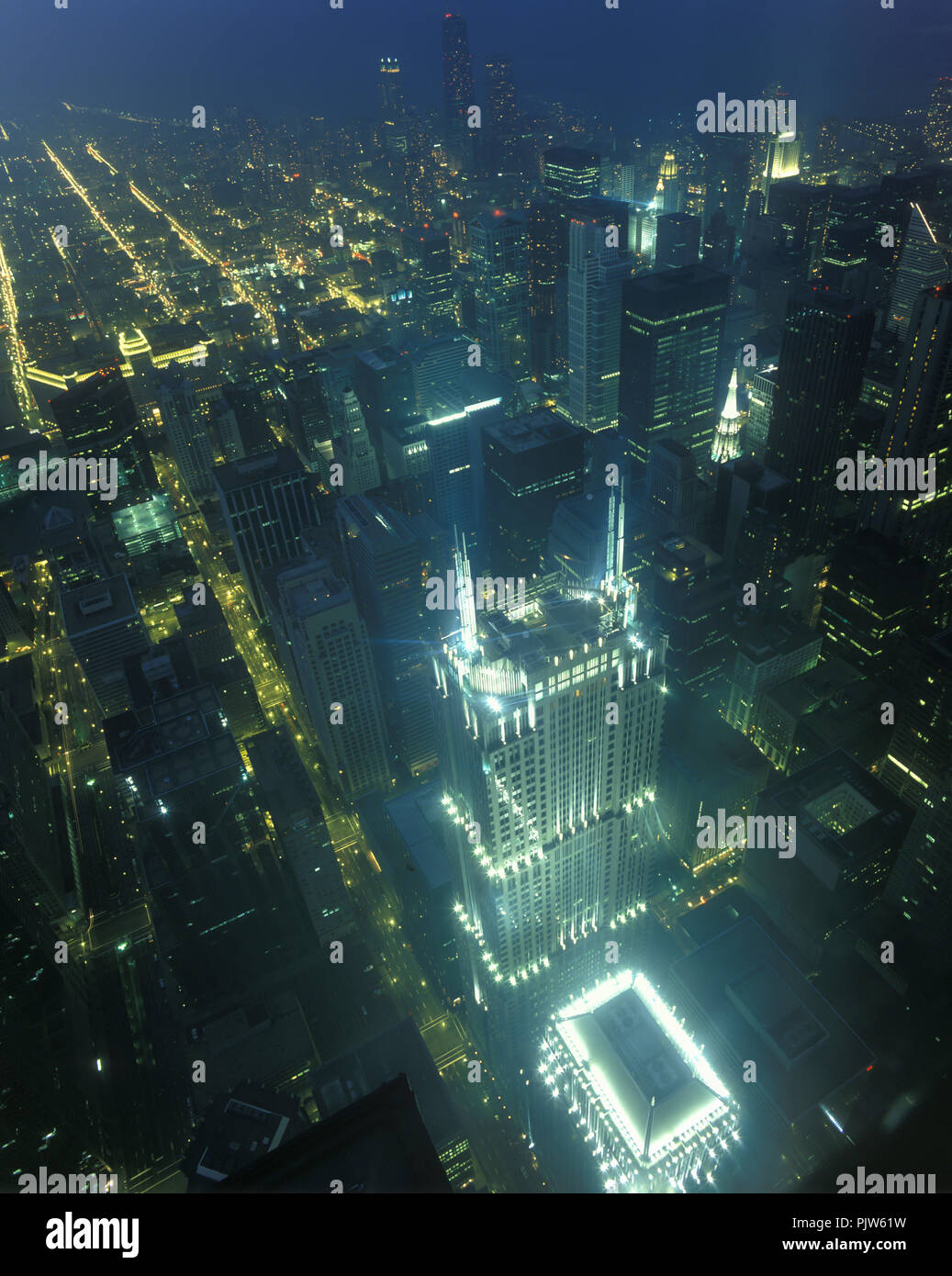 1992 HISTORICAL THE LOOP DOWNTOWN SKYLINE CHICAGO ILLINOIS USA Stock ...