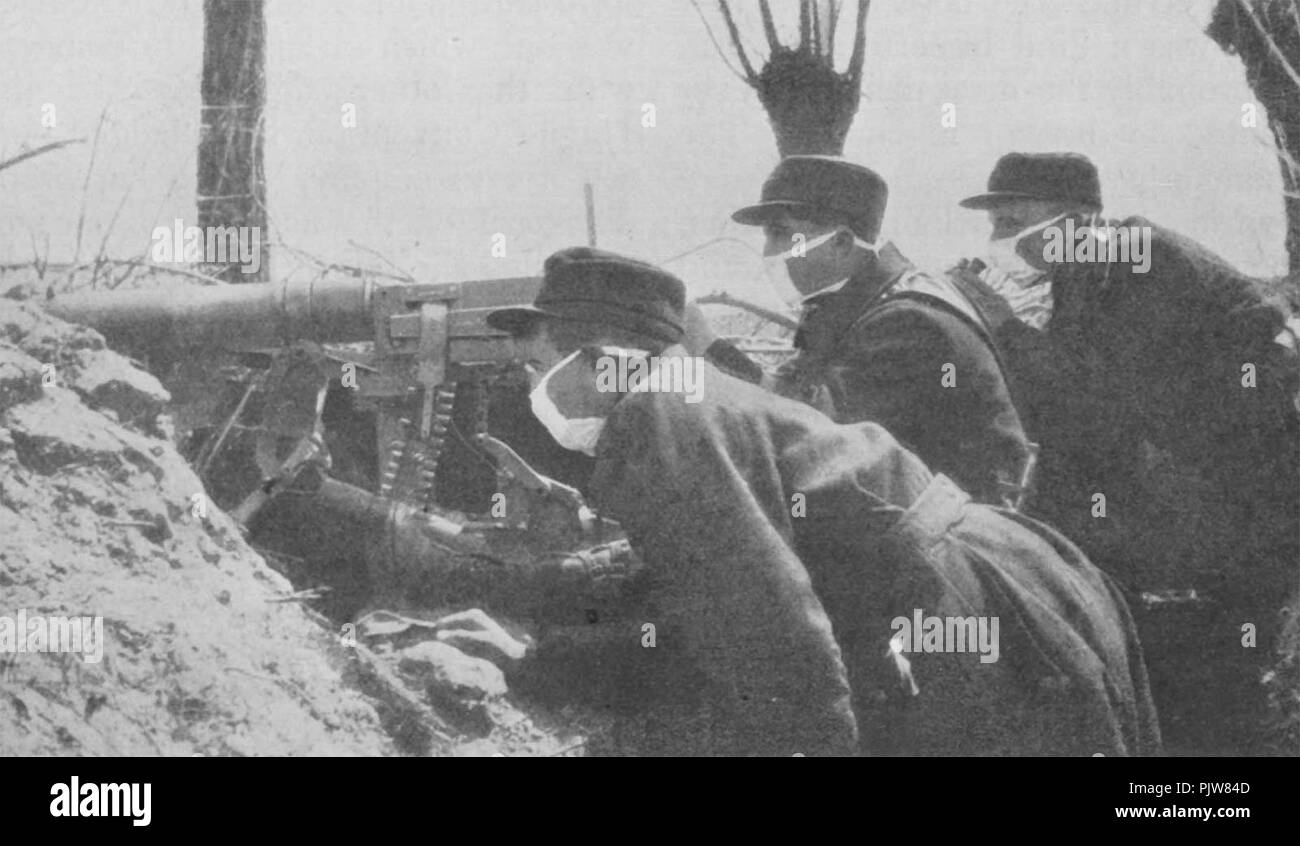 Belgian Troops with Early Gas Masks Stock Photo - Alamy