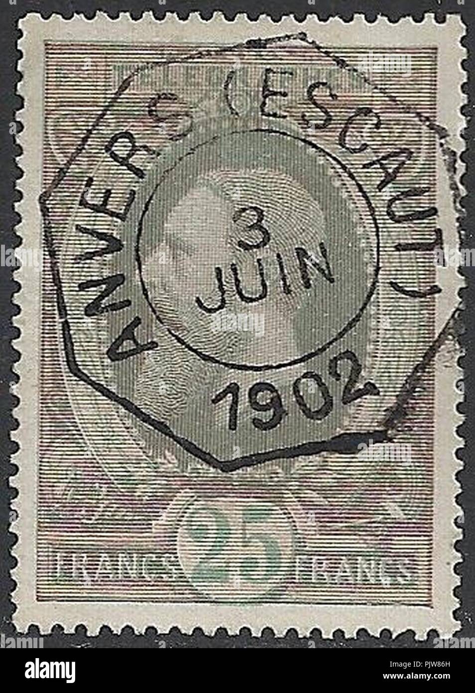 Belgium 1902 telegraph stamp Stock Photo - Alamy