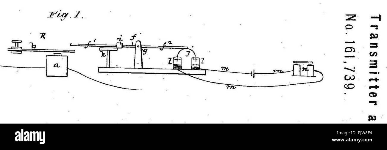Bell's drawing for Patent 161739 granted by U.S. PTO in April 1875 ...