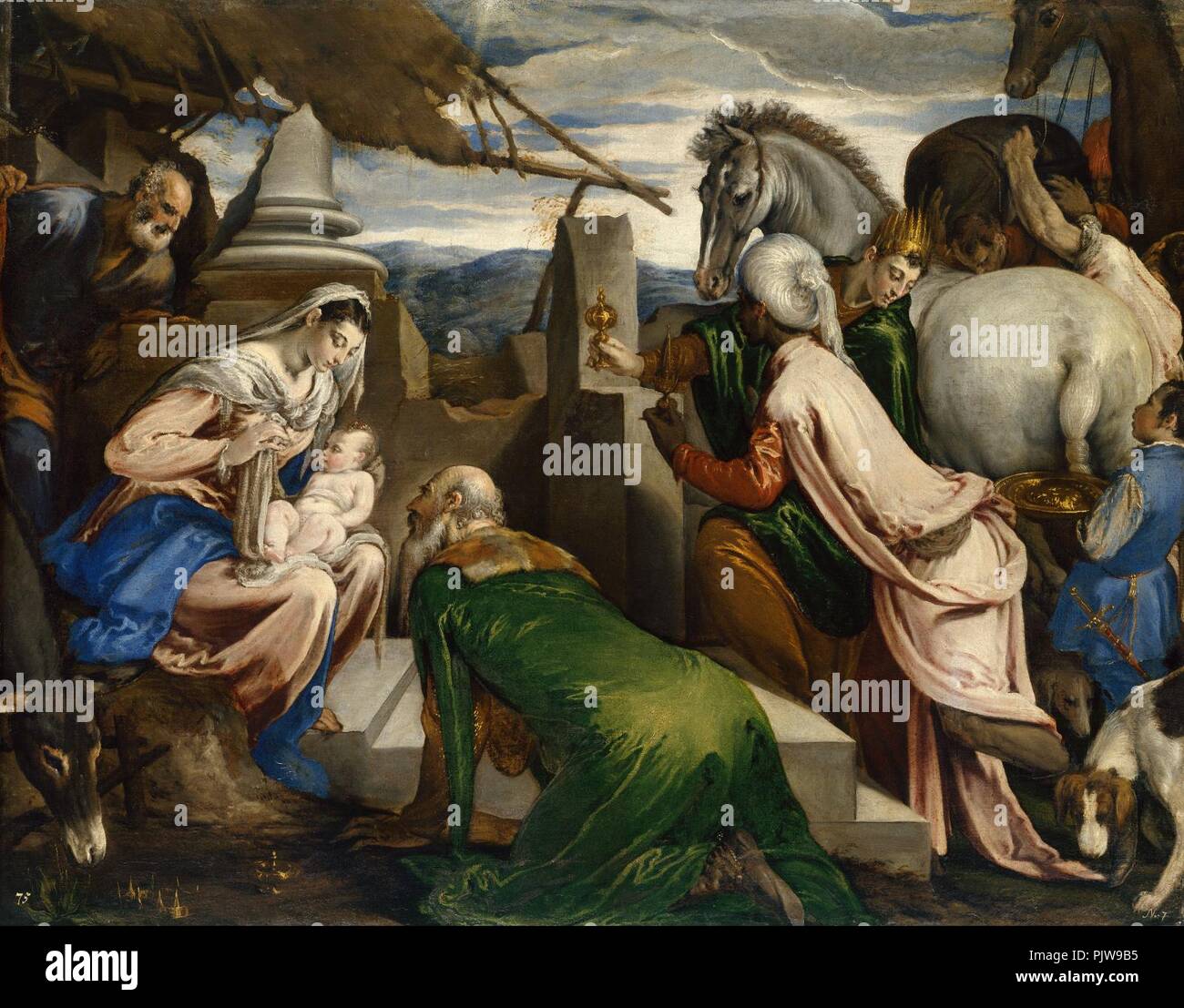 Jacopo da Ponte,called Jacopo Bassano - Adoration of the Magi Stock ...