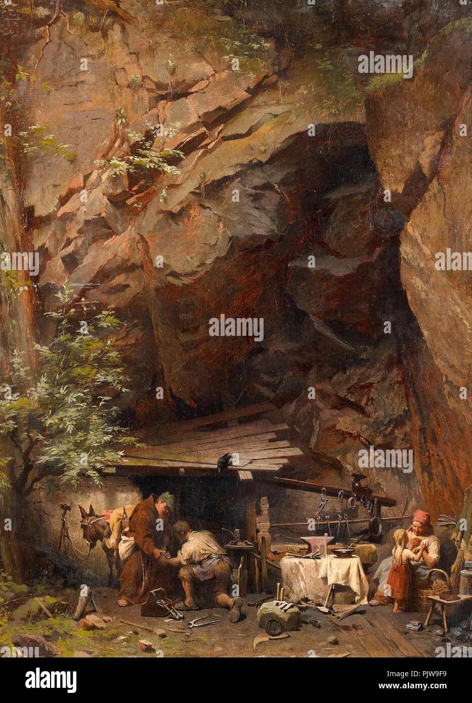 Peter Baumgartner - Beim Hufschmied (1867 Stock Photo - Alamy