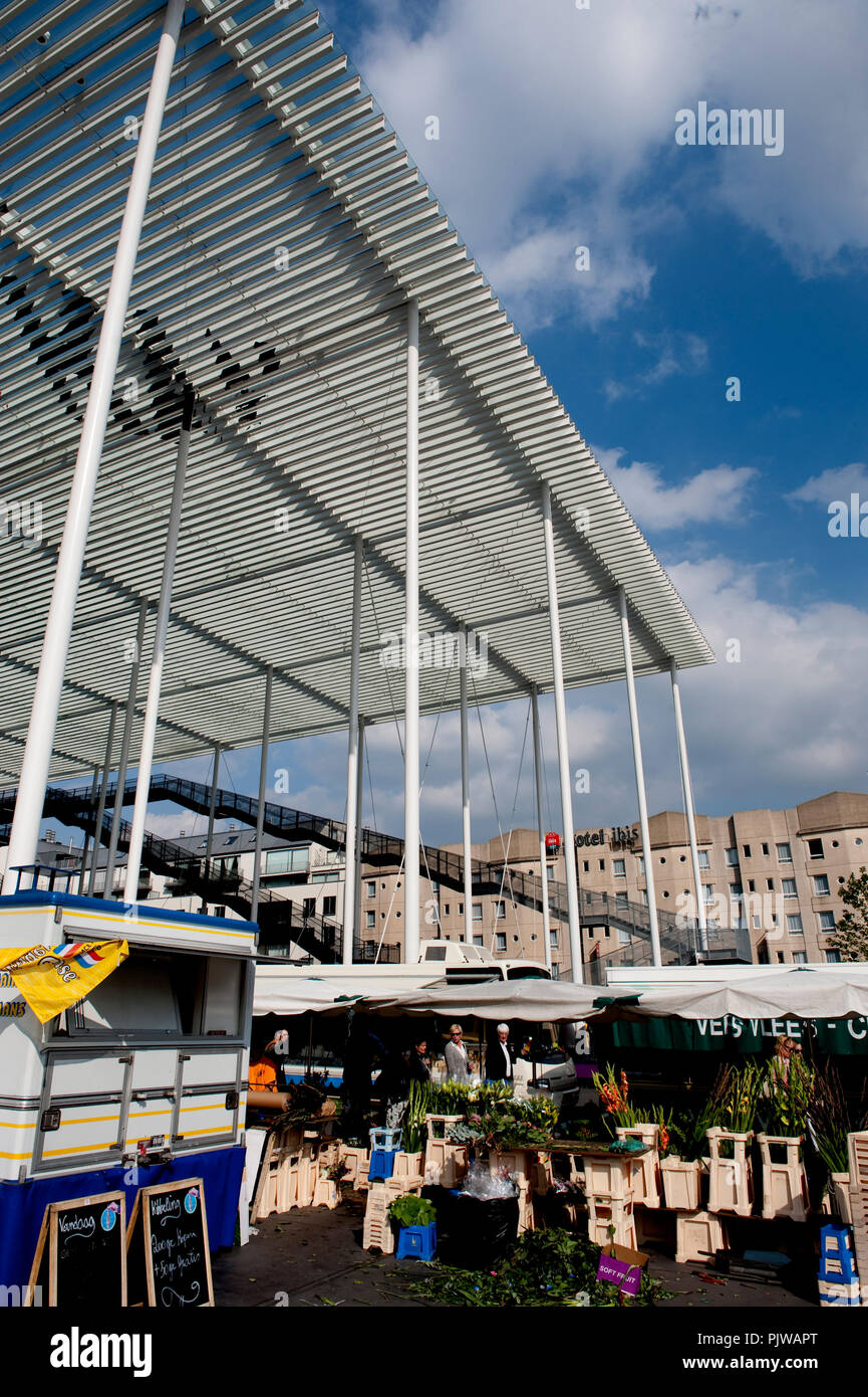 The recently renovated Theaterplein in Antwerp during the Saturday's ...