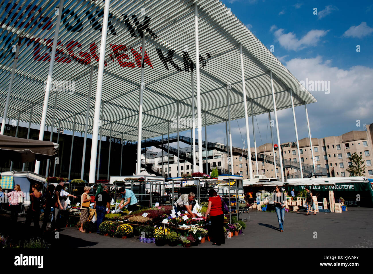 The recently renovated Theaterplein in Antwerp during the Saturday's ...