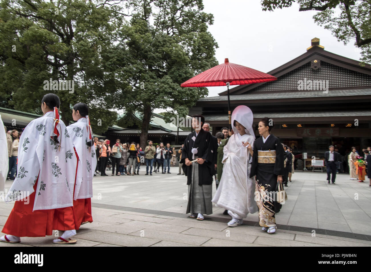 Wedding at Meiji Jingu Shrine in Tokyo Japan Stock Photo - Alamy