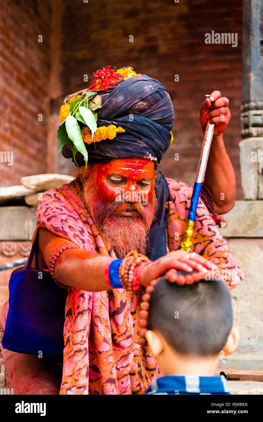 Sadhu blessing hi-res stock photography and images - Alamy