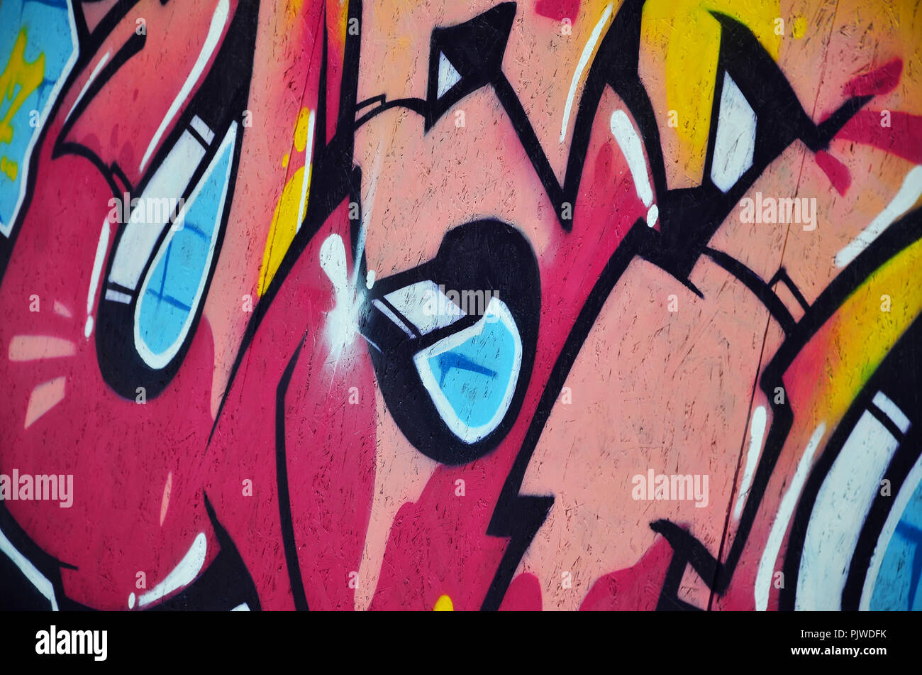 Art under ground. Beautiful street art graffiti style. The wall is ...