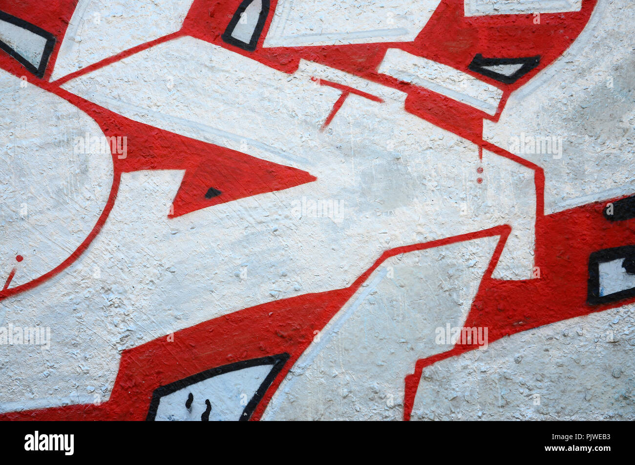 Texture of a fragment of the wall with graffiti painting, which is ...