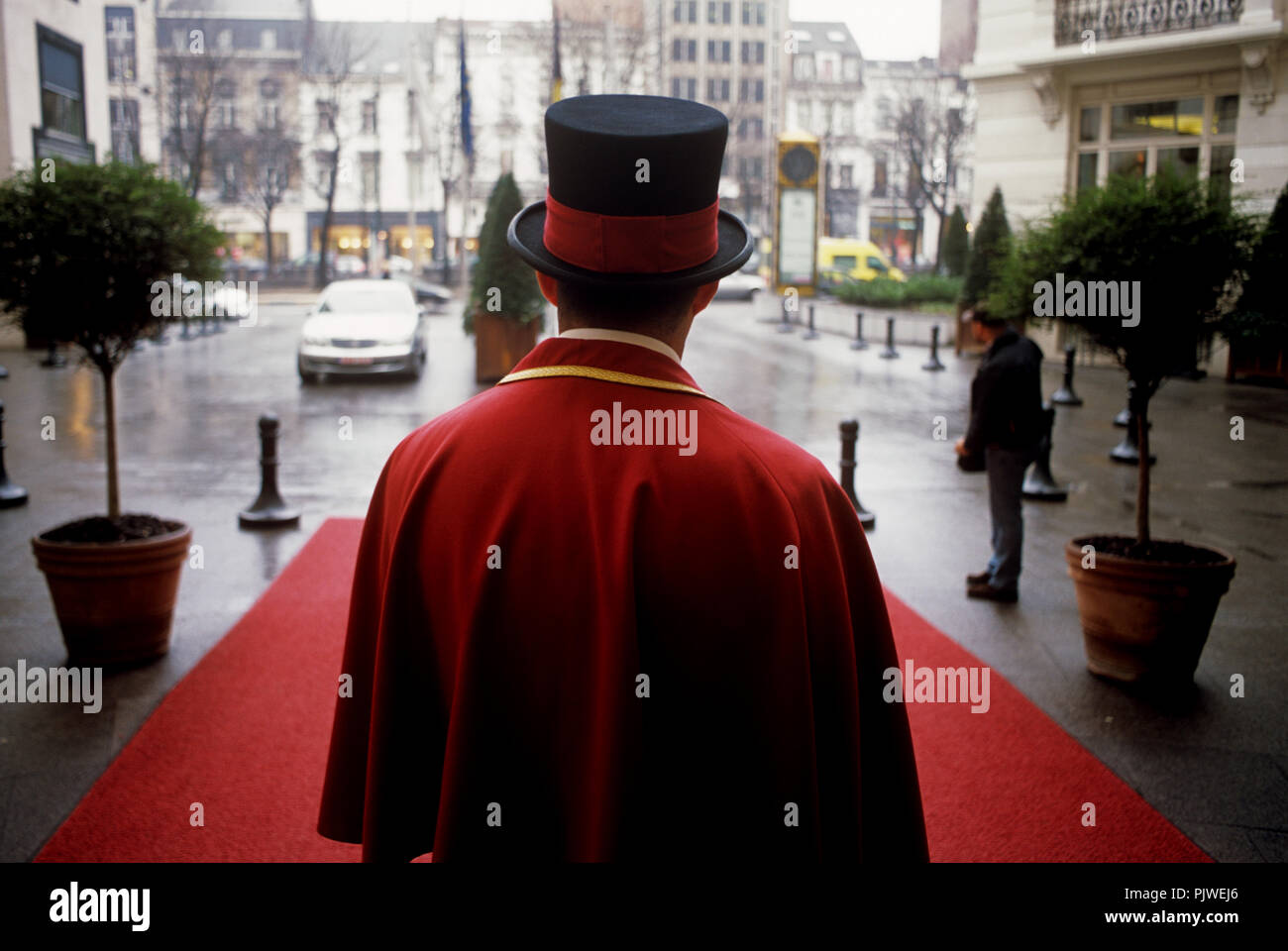 a hotel porter at the luxury high class Conrad Hotel in Brussels ...