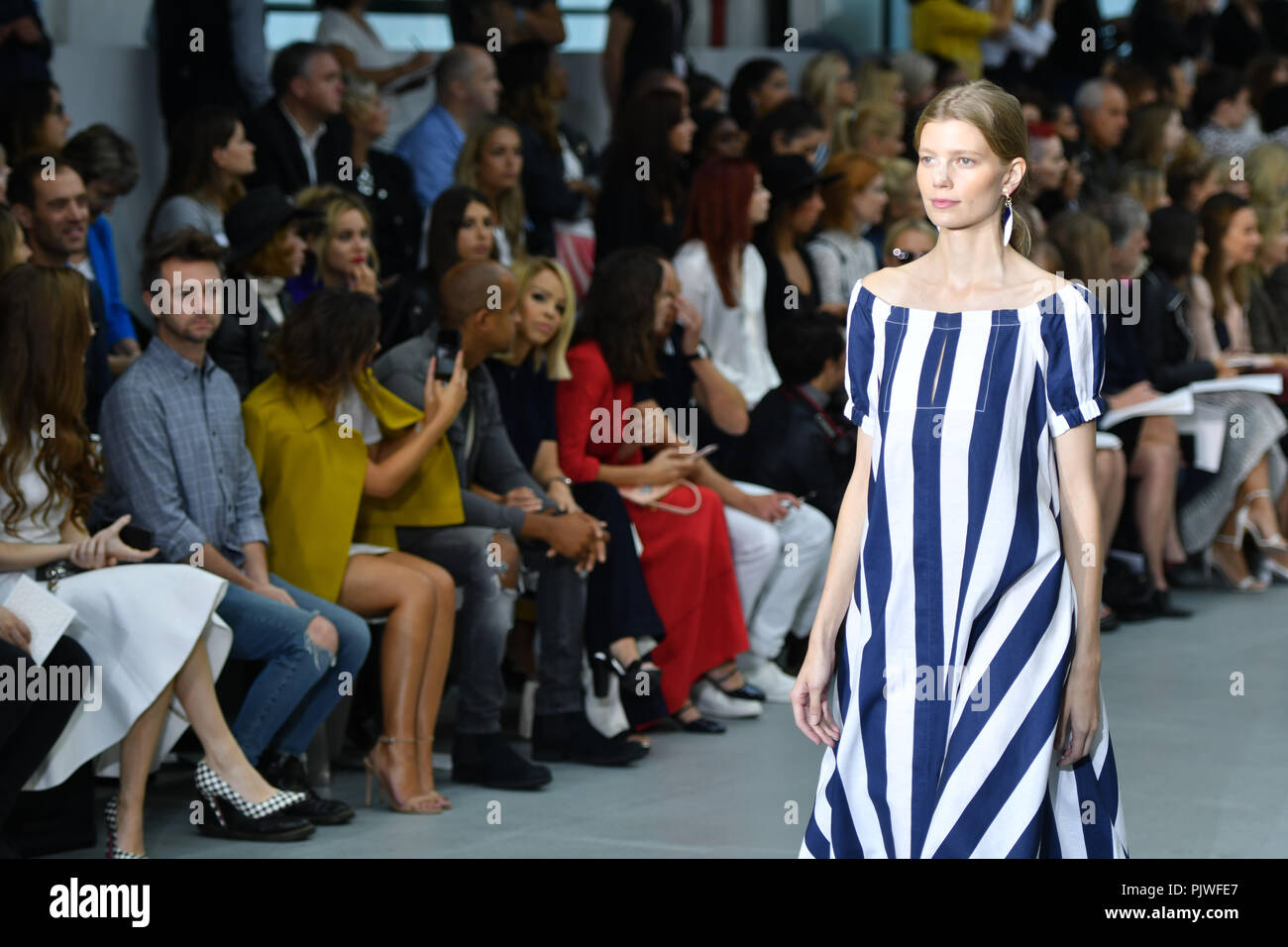 A Model walks the Jasper Conran Spring/Summer 17 Collection runway show ...
