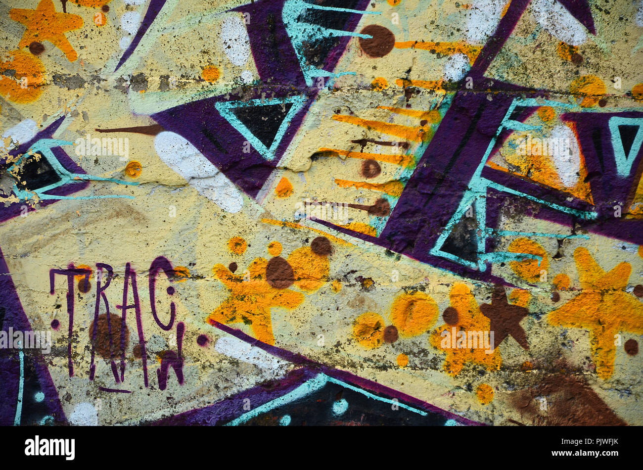 Close up view of graffiti drawing details. Background image on the ...