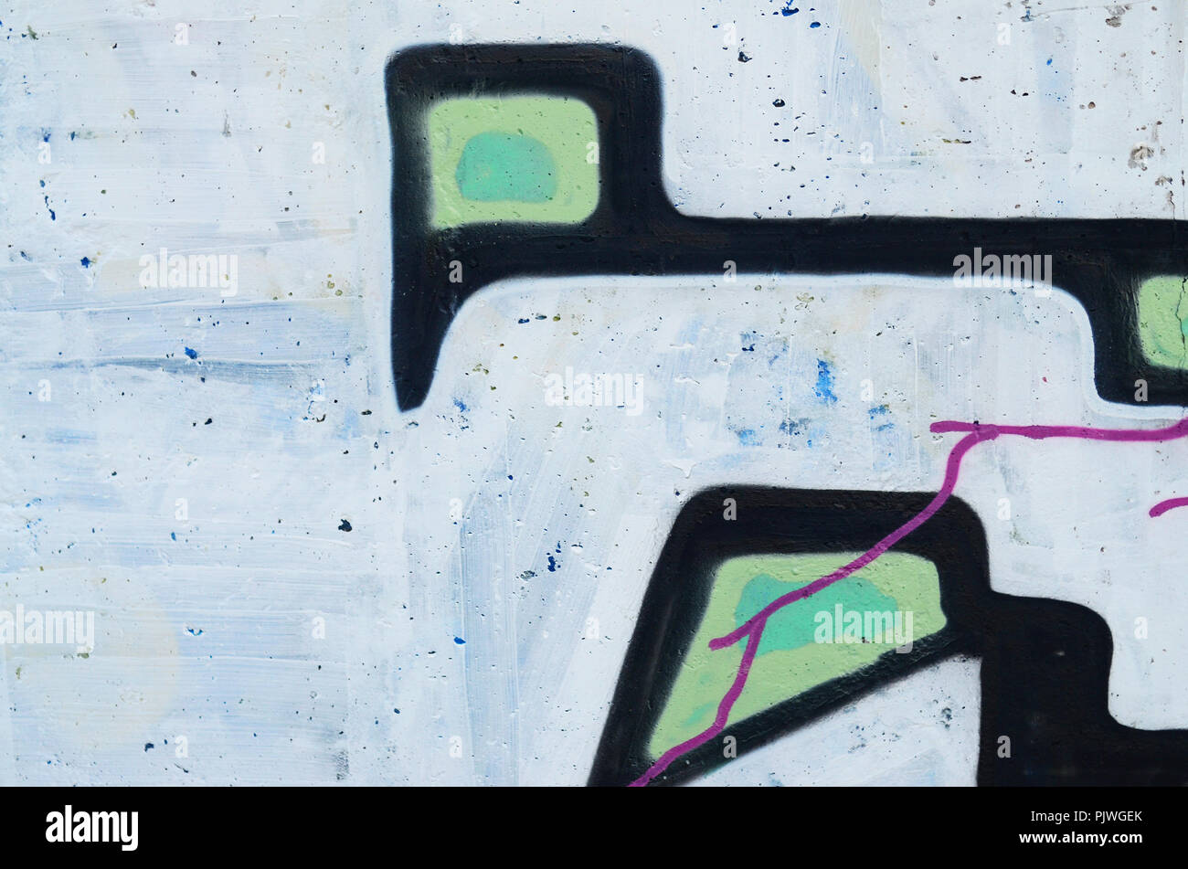 Background image of a concrete wall with a piece of abstract graffiti ...