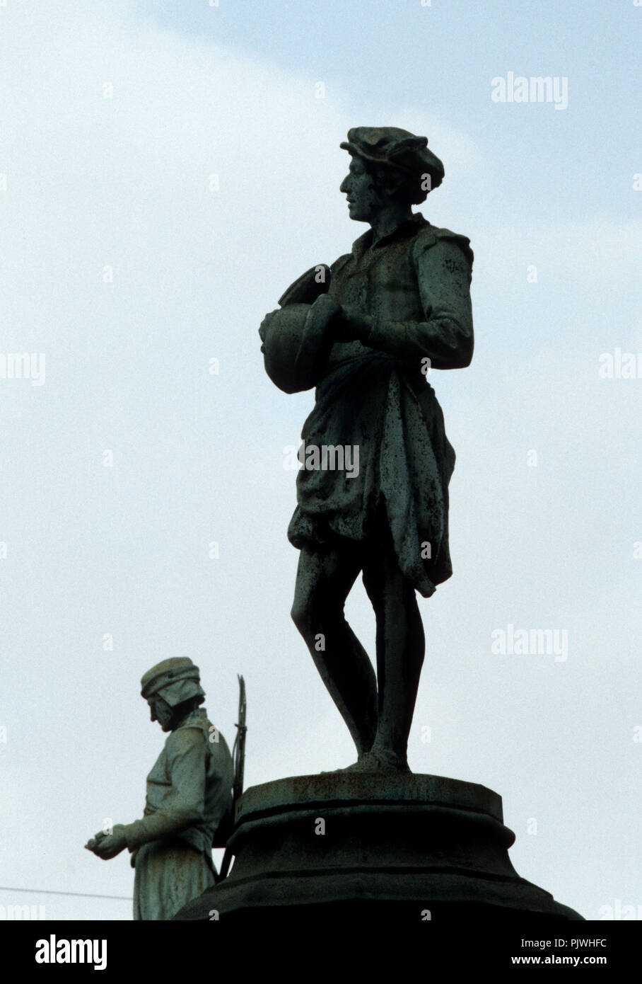 a statue in the "Grand Sablon" area in Brussels (Belgium, 05/1993 Stock ...