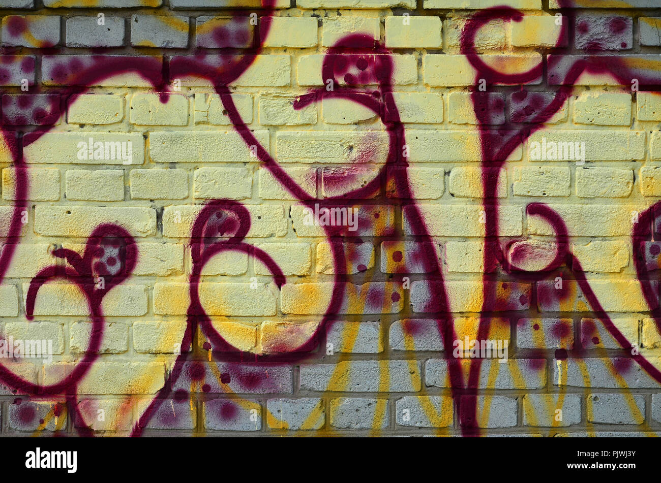 Close up view of graffiti drawing details. Background image on the ...