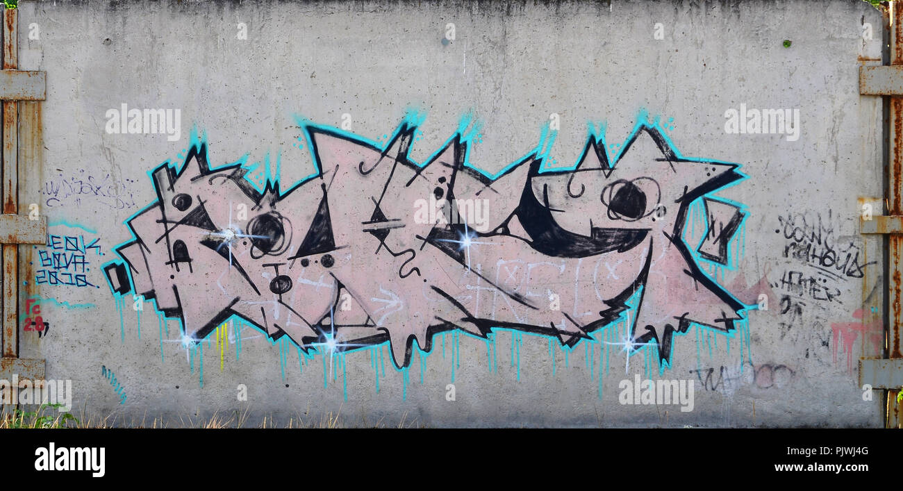 Close up view of graffiti drawing details. Background image on the ...