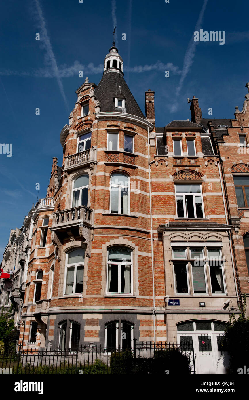 Mansion houses on the Ambiorix Square in Brussels (Belgium, 29/04/2010 ...