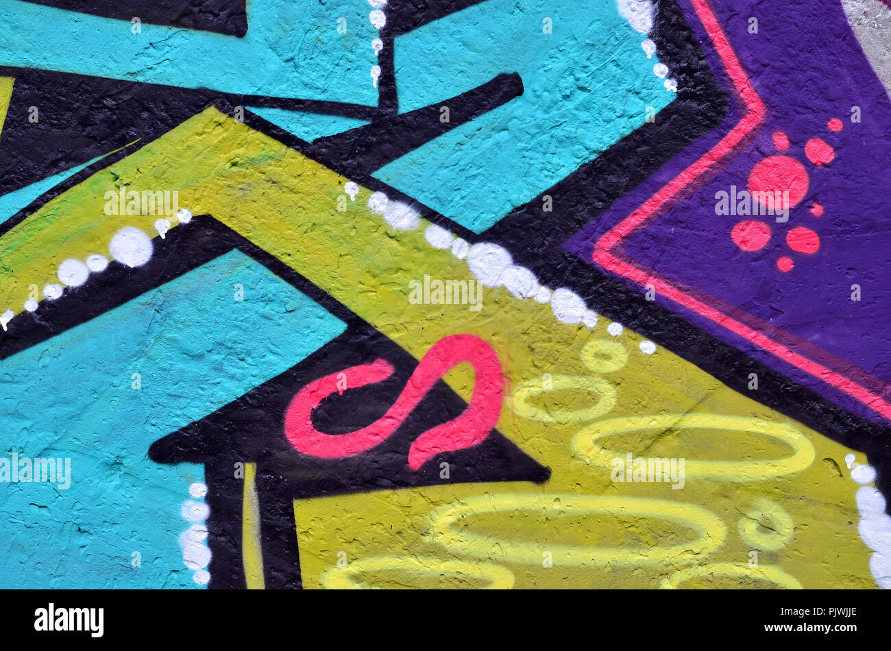 Art under ground. Beautiful street art graffiti style. The wall is ...