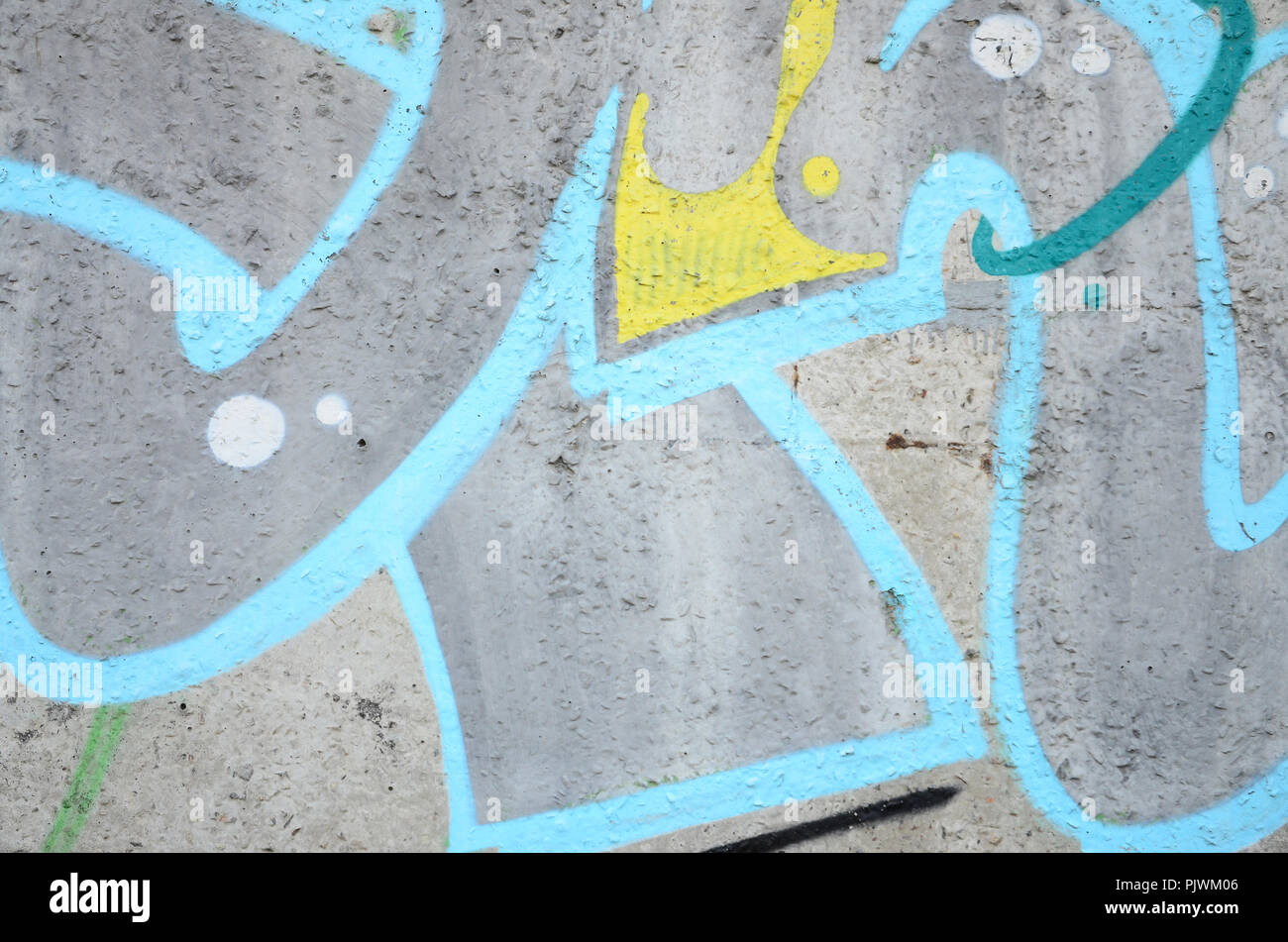 Texture of a fragment of the wall with graffiti painting, which is ...