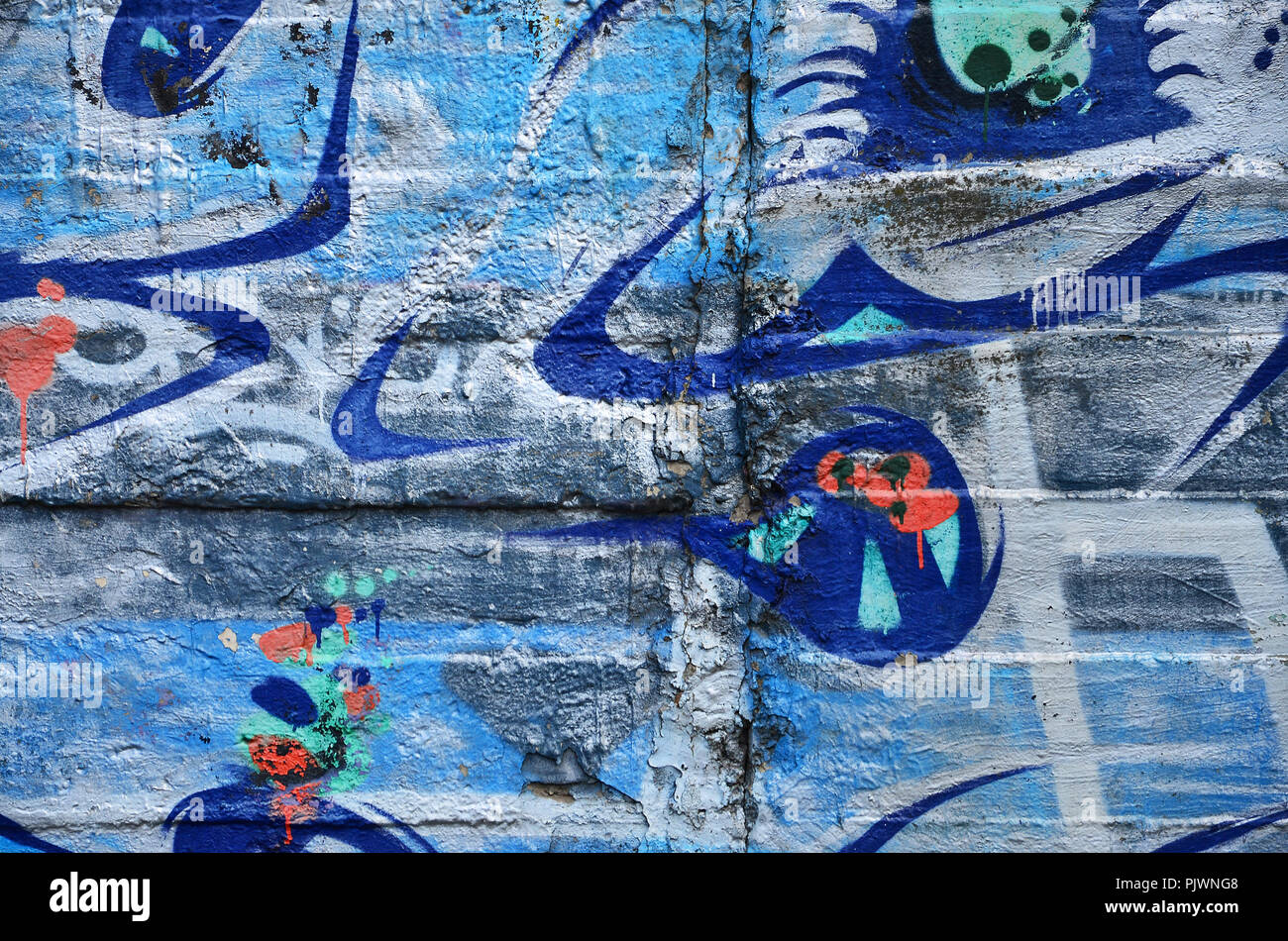 Close up view of graffiti drawing details. Background image on the ...