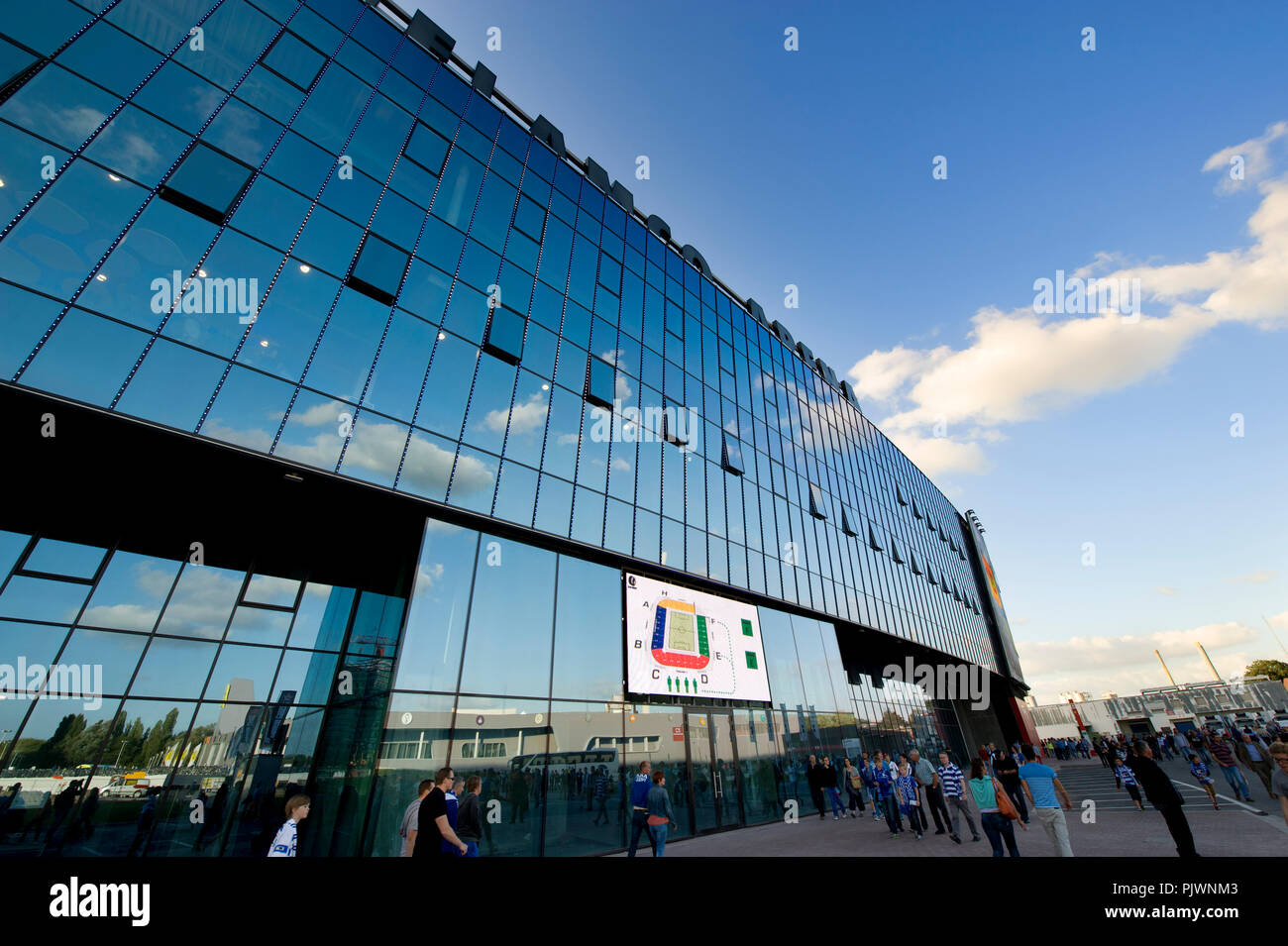 The Ghelamco Arena football stadium from football club KAA Gent in ...