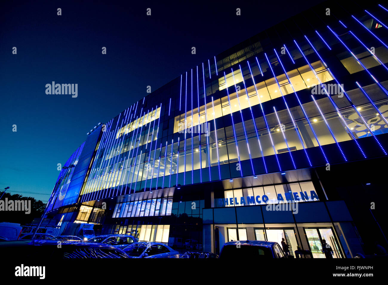 The Ghelamco Arena football stadium from football club KAA Gent in ...