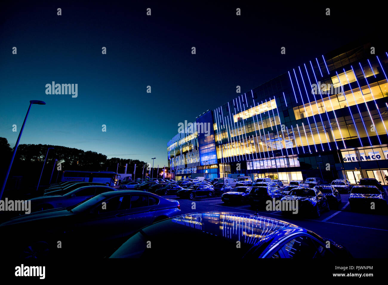 The Ghelamco Arena football stadium from football club KAA Gent in ...