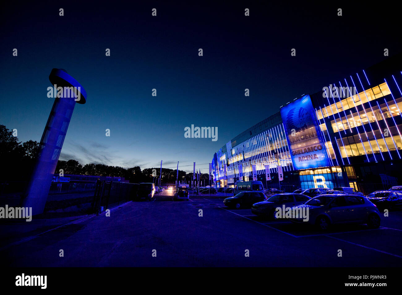 The Ghelamco Arena football stadium from football club KAA Gent in ...