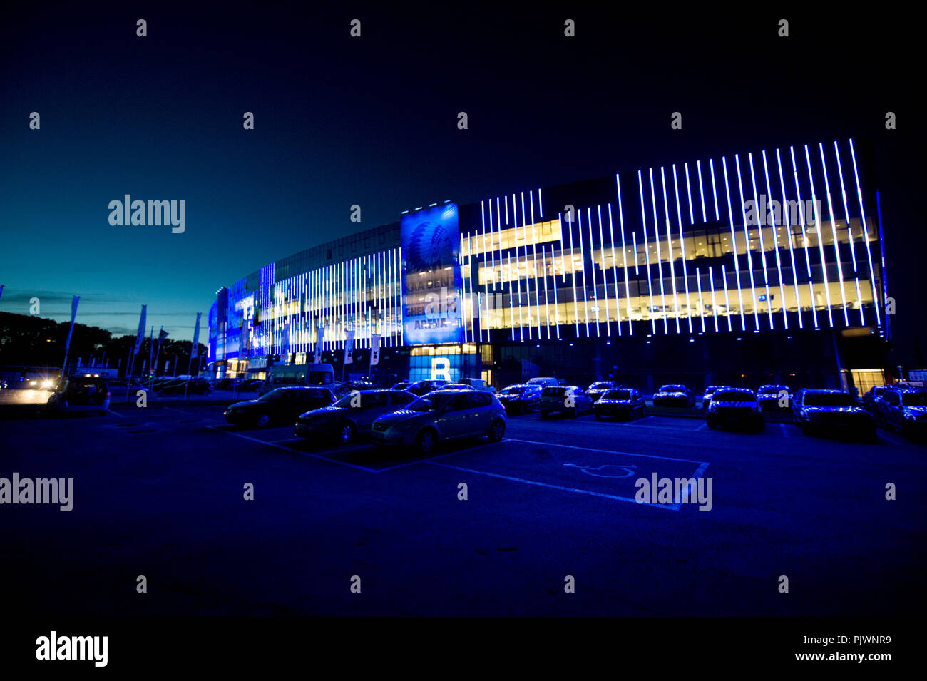 The Ghelamco Arena football stadium from football club KAA Gent in ...
