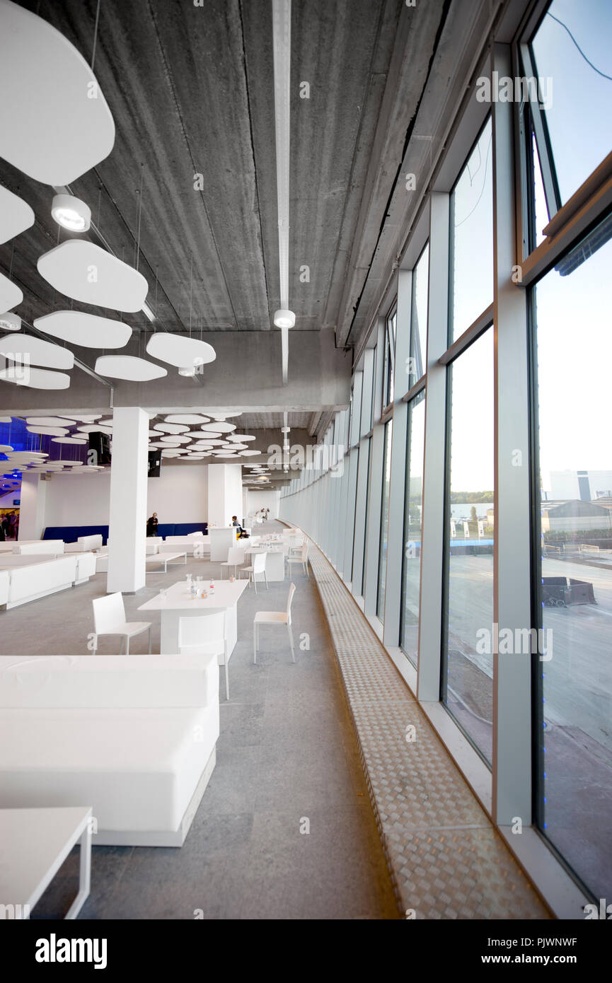 The interior of the Ghelamco Arena football stadium from football club ...