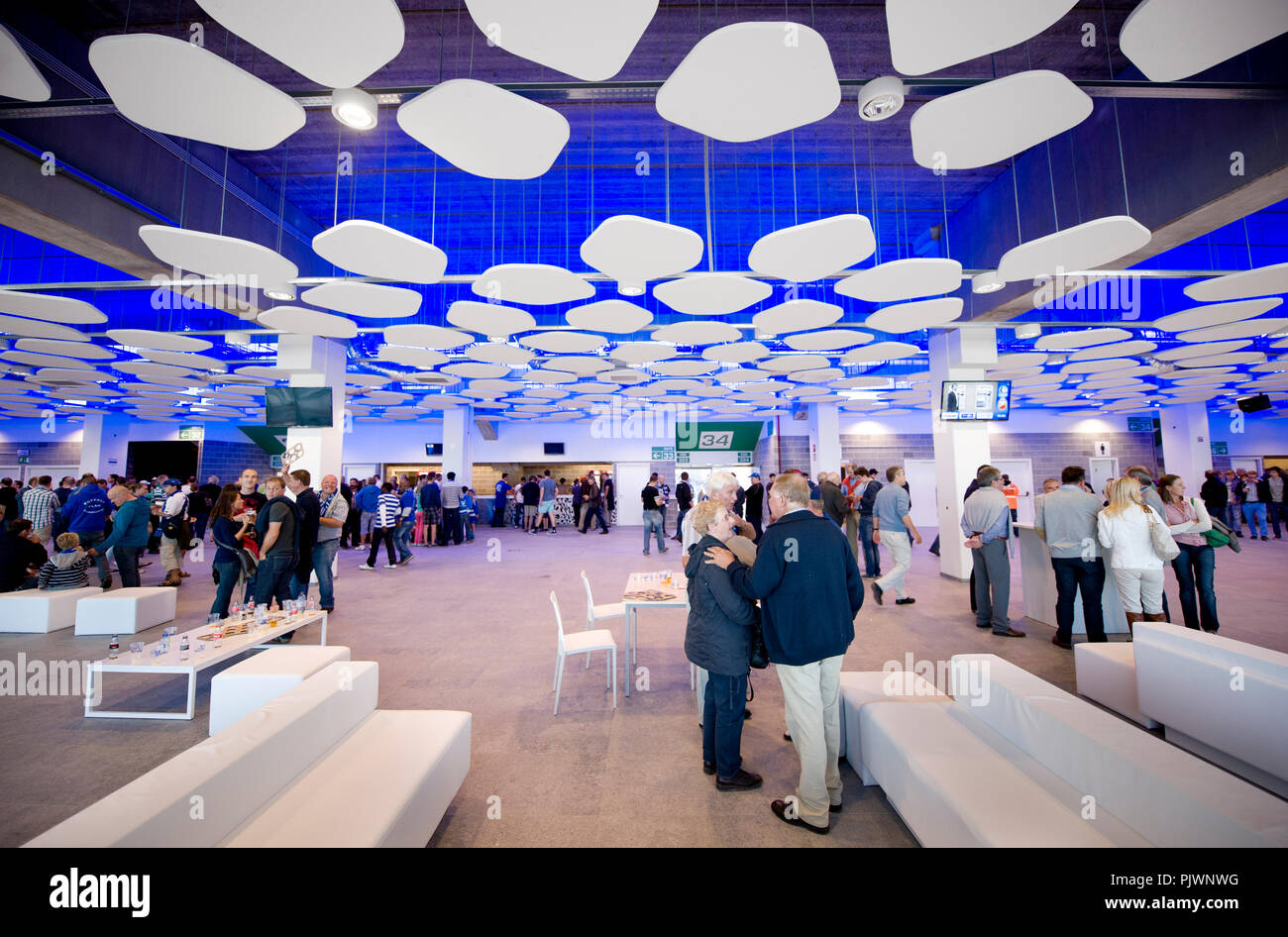 The interior of the Ghelamco Arena football stadium from football club ...