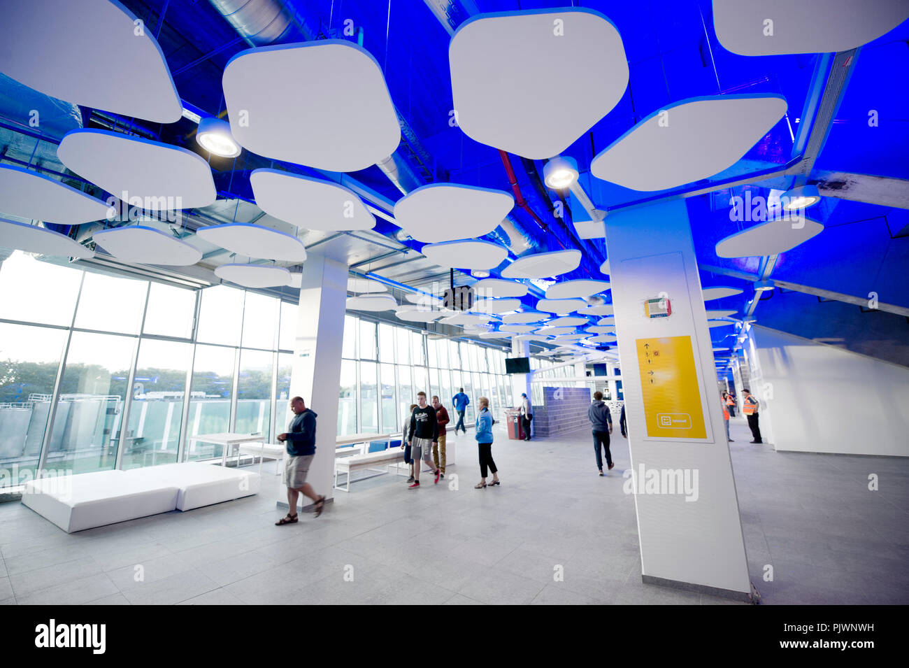 The interior of the Ghelamco Arena football stadium from football club ...