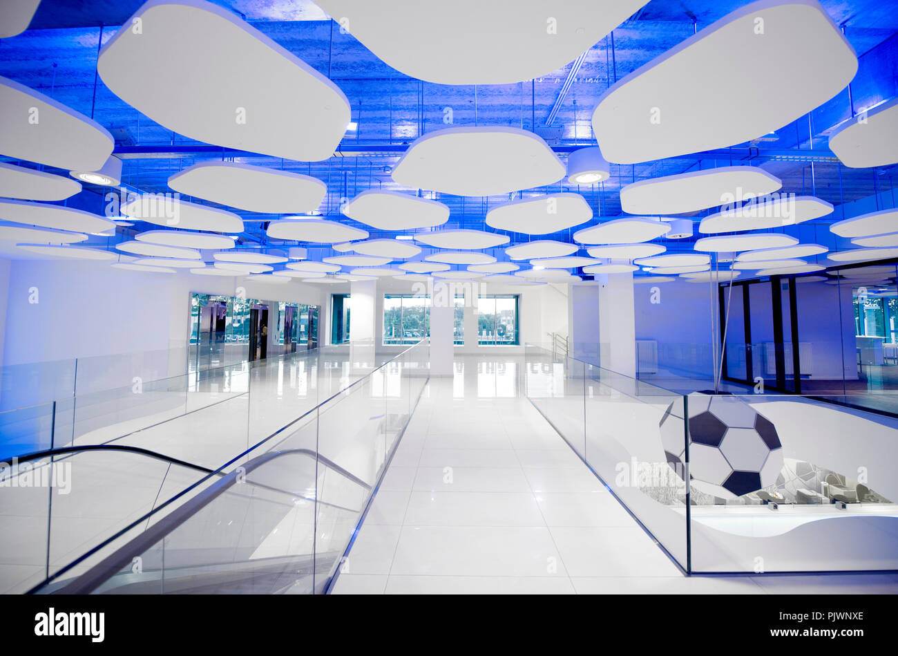 The interior of the Ghelamco Arena football stadium from football club ...