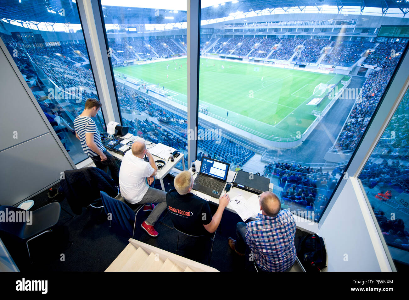 The interior of the Ghelamco Arena football stadium from football club ...